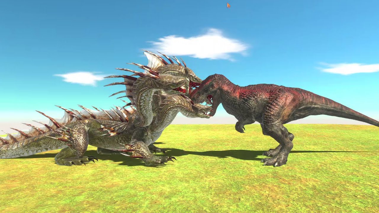 Giant T-Rex VS Hydra | Deathrun | Animal Revolt Battle Simulator - YouTube