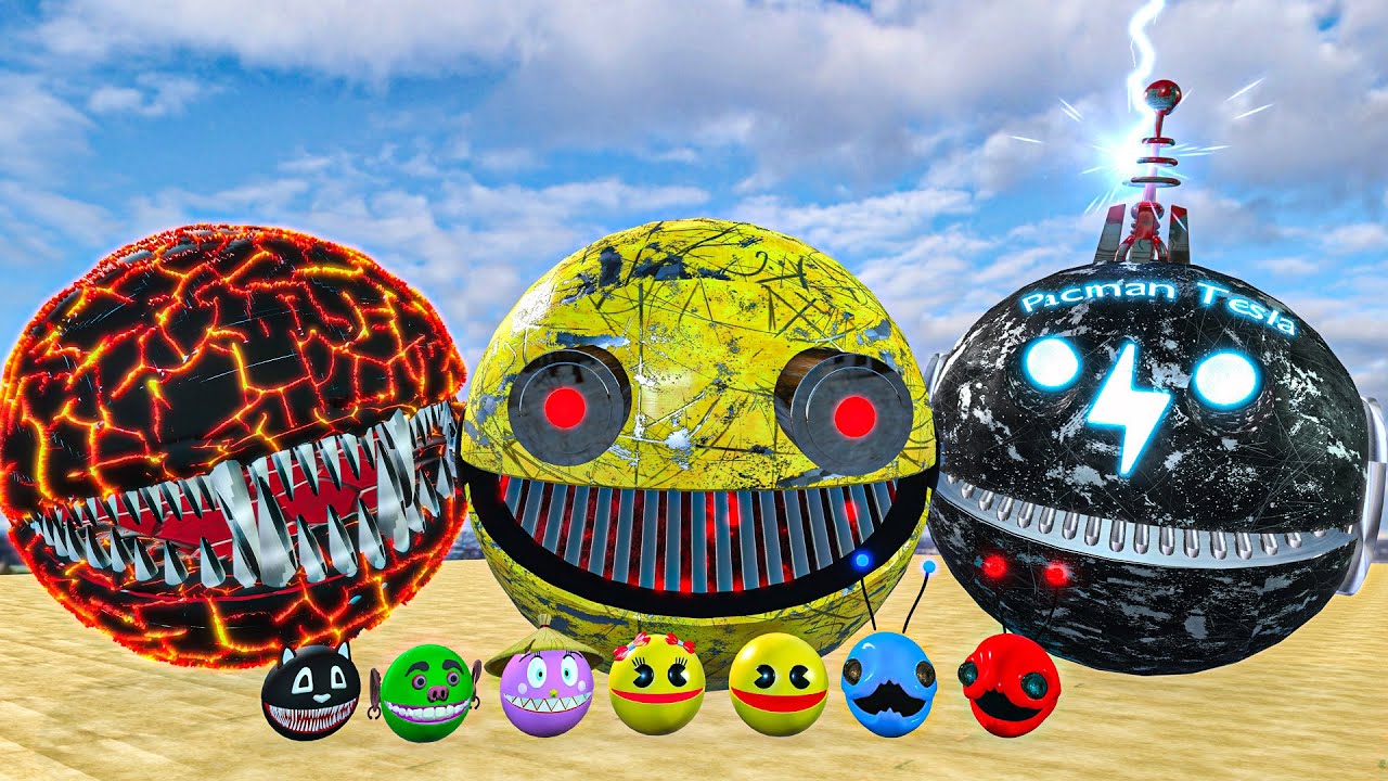 PACMAN & MS-PACMAN & ROBOT PACMAN VS CARTOON CAT & PACMAN ALIEN ...