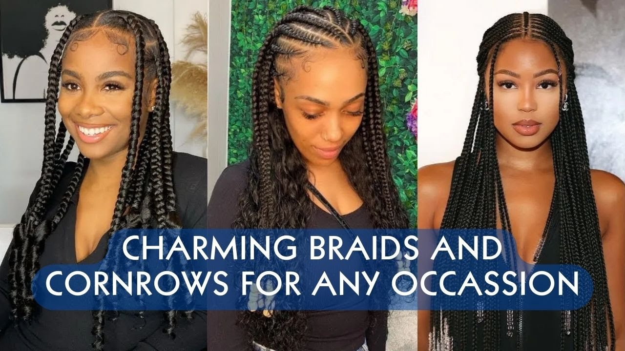 ⭐ Slayed Braids and Cornrows Hairstyles Compilations For Natural Hair ⭐ ...