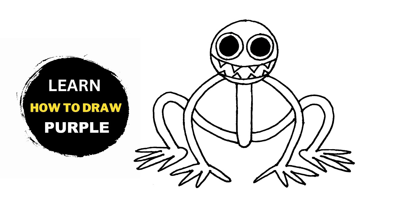 How To Draw Purple From Rainbow Friends | Rainbow Friends Purple ...