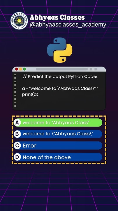 Predict The Output Of The Given Code Abhyaasclasses K2m Python Javascript Java Coding