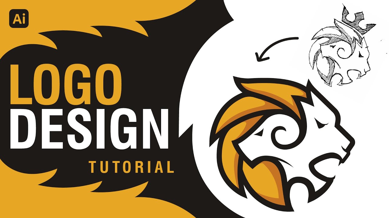 How to Draw Lion Face Mascot Logo | Vector Mascot Logo Design | Adobe ...