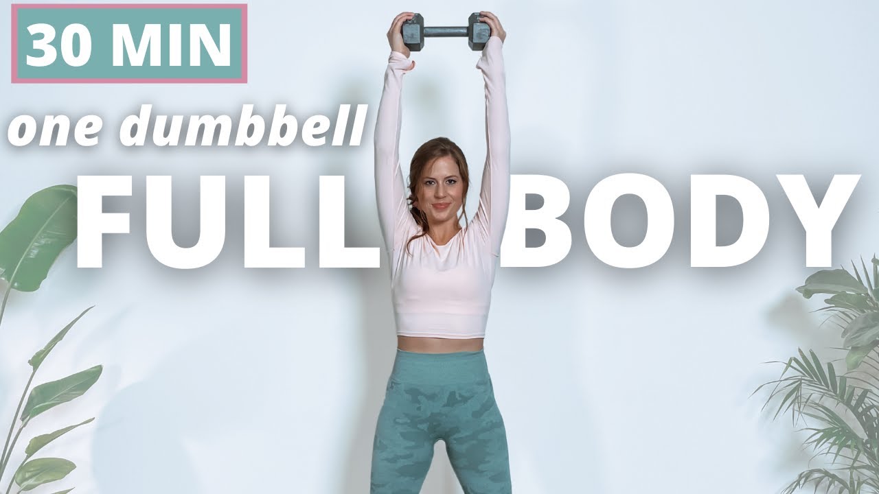 30 MIN INTENSE One Dumbbell Full Body Workout At Home | Warm-Up ...