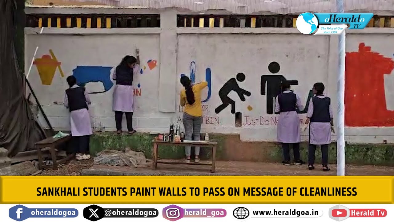 Sankhali Students Paint Walls to Pass on Message of Cleanliness - YouTube