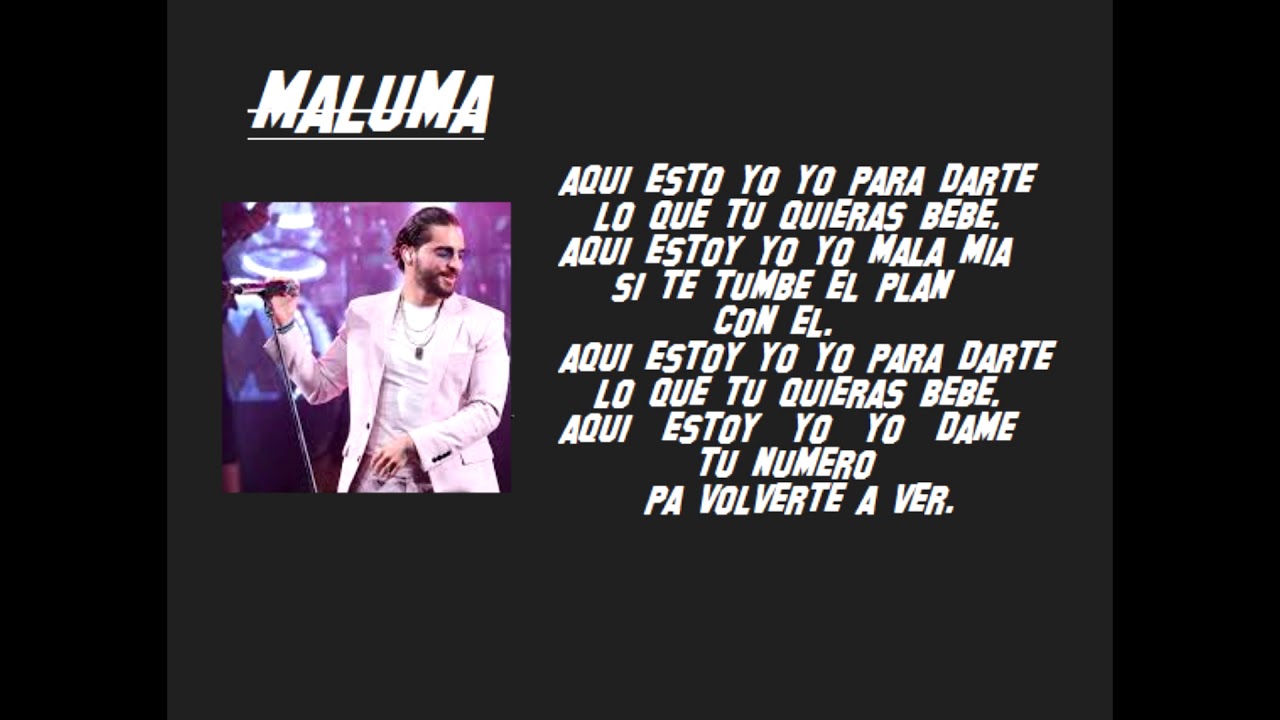 maluma-mala mia letra - YouTube