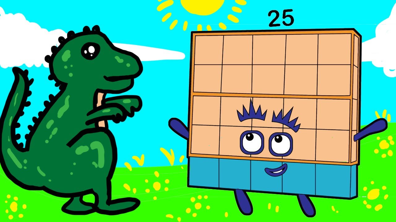 Numberblocks 25 We're Going On A Square Hunt with blockzilla - YouTube
