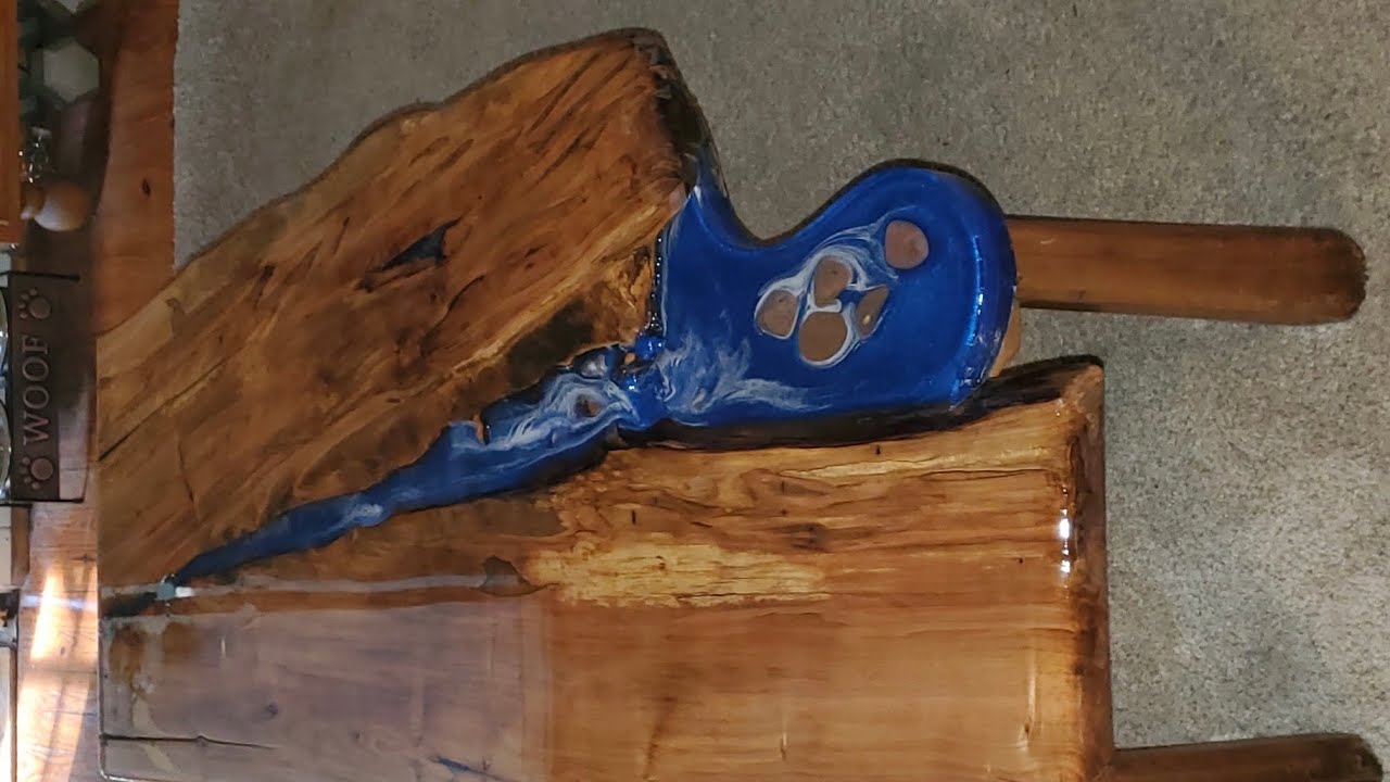 Epoxy Resin Coffee Table Makeover With A Silver Maple Slab - YouTube