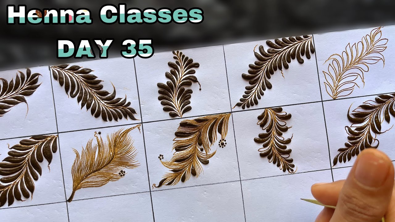 Tazaheen Henna Classes DAY 35 || Learn Detailed Henna with Tazaheen ...