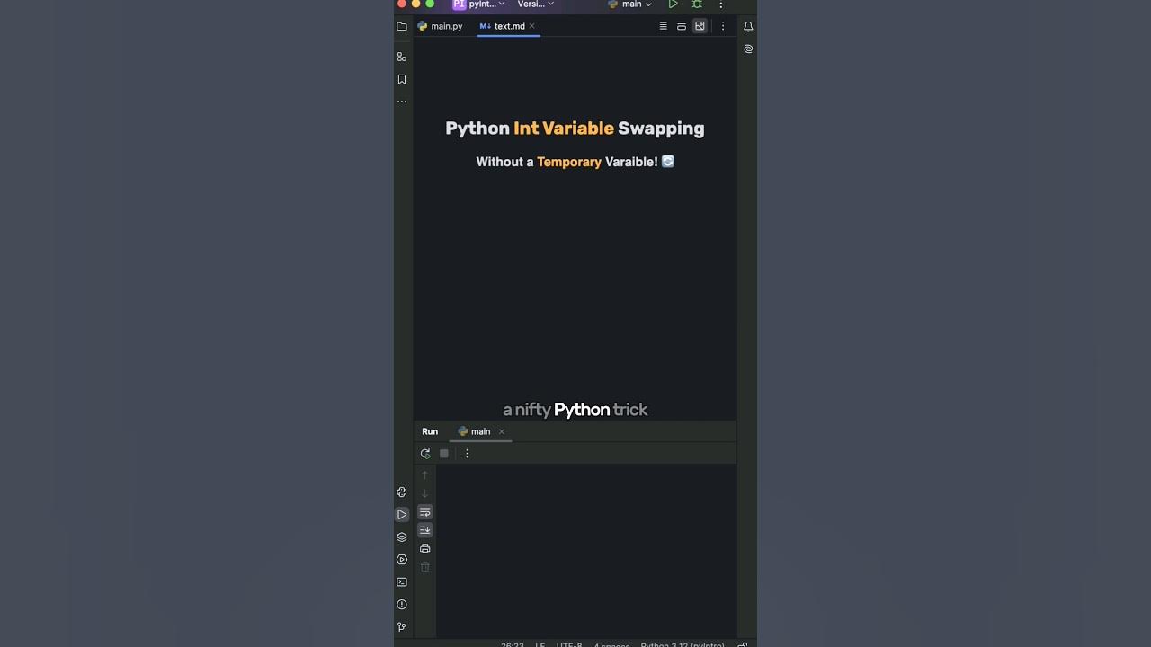 Python Int Variable Swapping Trick: No Temp Variable Needed! 🔄 #shorts - YouTube