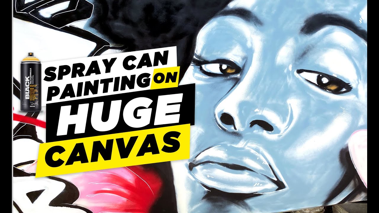 Huge Canvas Art Ep10: Painting with Spray Cans - YouTube