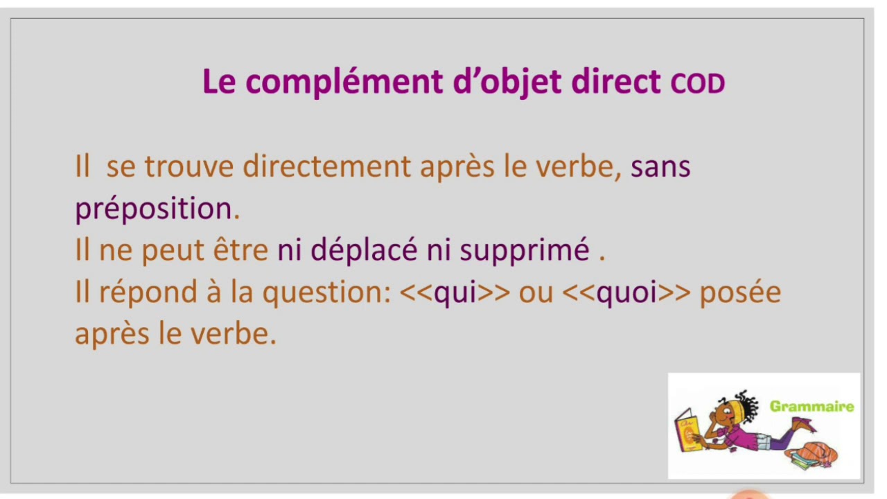 Les compléments d'objet CM1 - YouTube