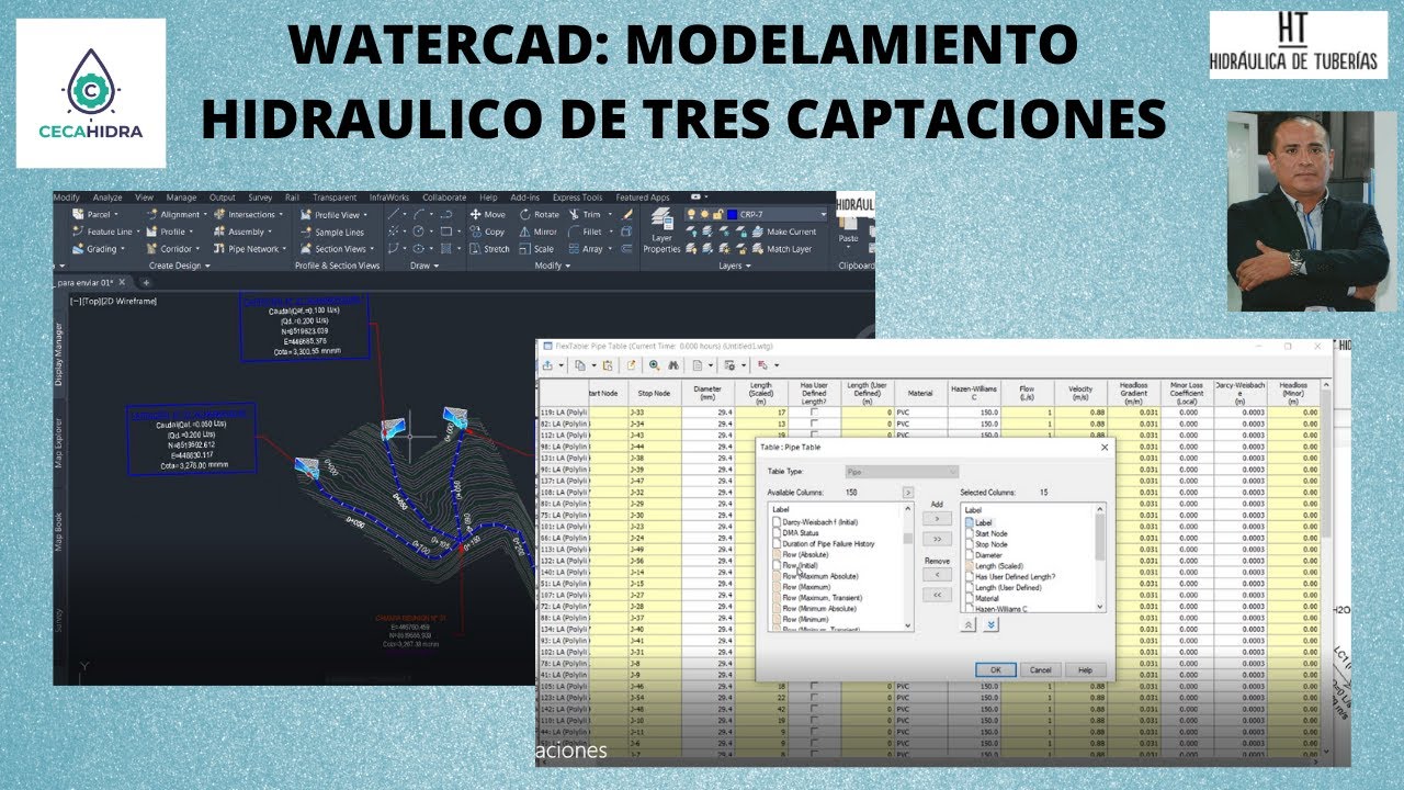 WATERCAD: MODELAMIENTO HIDRÁULICO DE 3 CAPTACIONES - YouTube