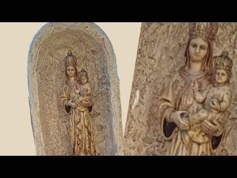 Maria SS.del Monte Riproduzione in gesso 45cm dipinta e rifinita a mano ...