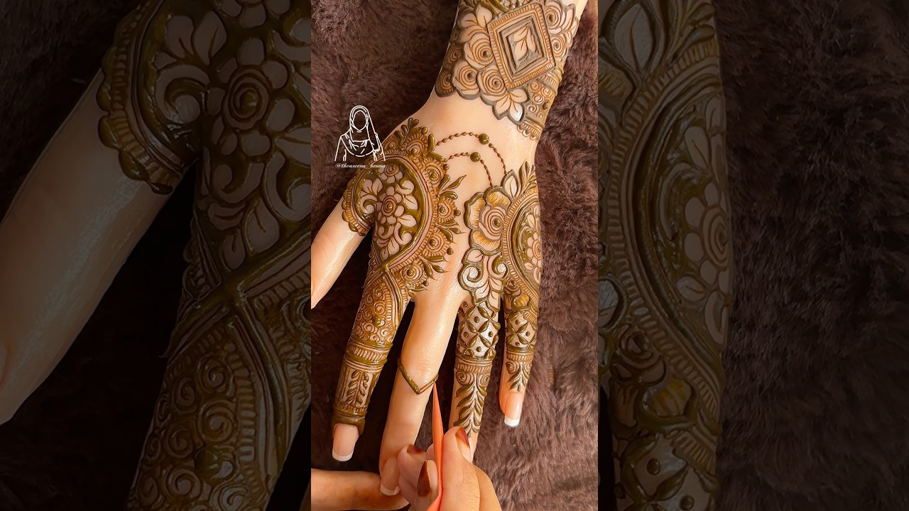 Beautiful back hand henna design - YouTube