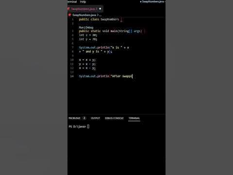 Java program to swap two numbers without third variable #viral #shorts ...