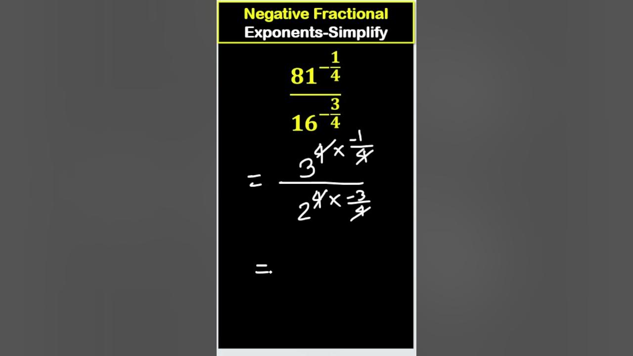 Simplify Fractional Negative exponent| A Nice math Olympiad ,SAT,IGCSE ...