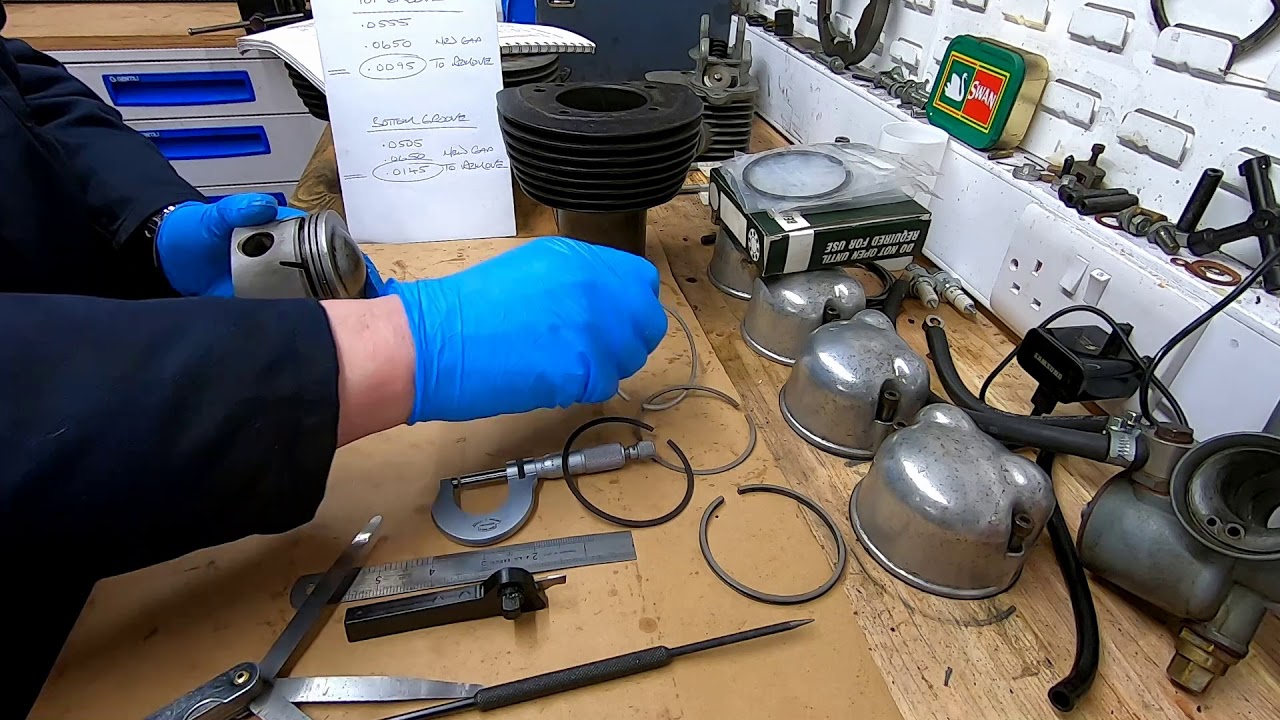 1959 Matchless G12 Piston Modification Part 2 - YouTube