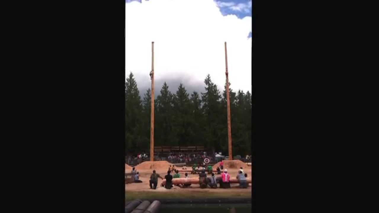 Danny Horsmon speed climbing 2014 Deming Logging Show - YouTube