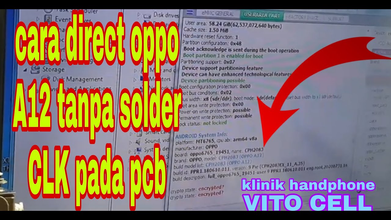 cara direct oppo A12 menggunakan ufi box tanpa solder clk pada pcb.isp ...