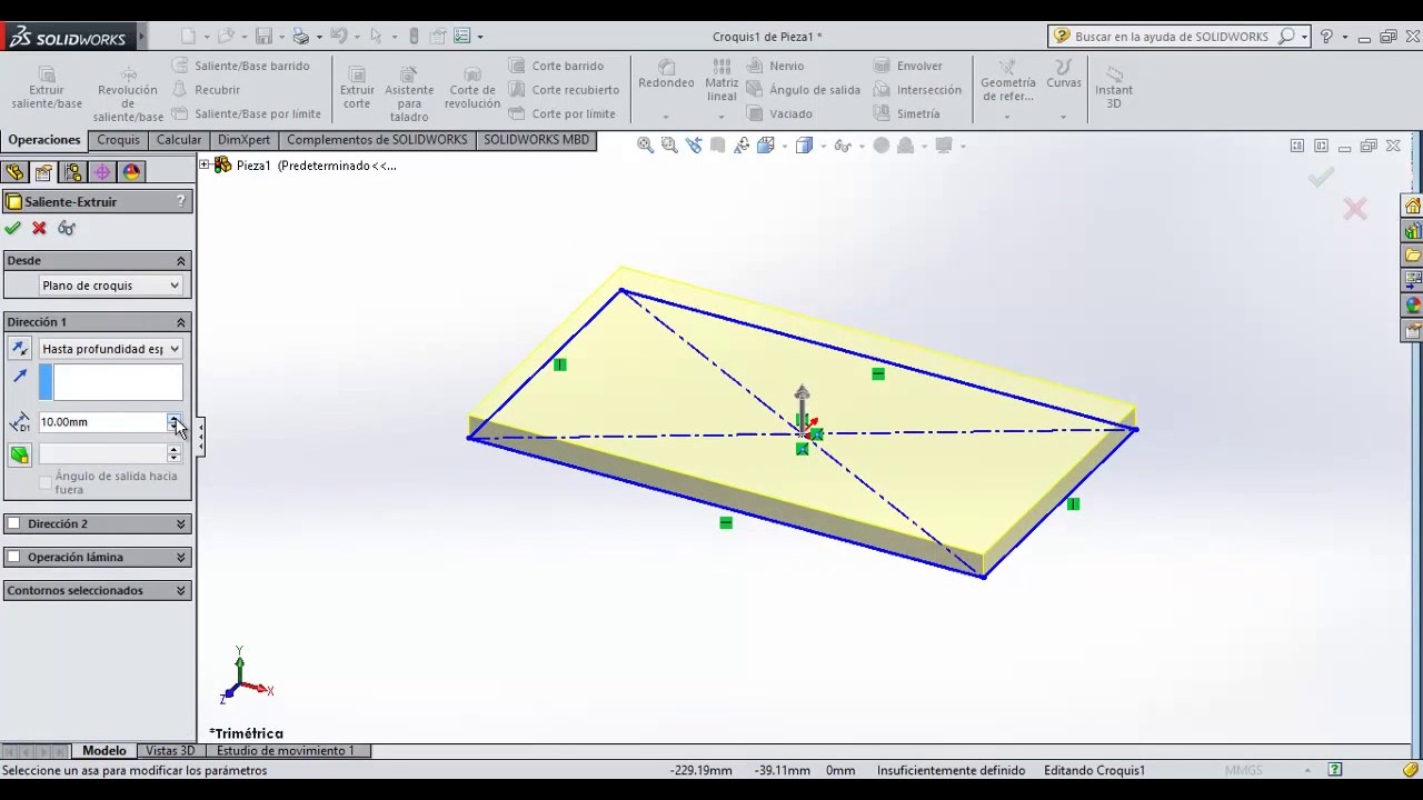 Tutoriales solidworks | Extruir corte (2017). - YouTube