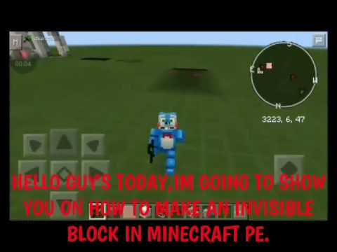 How to make an invisible block Minecraft PE tutorial - YouTube