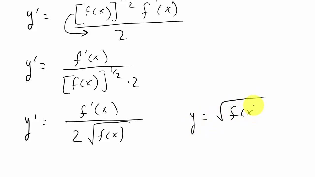 Shorcut For Finding Derivative Of A Square Root Function YouTube