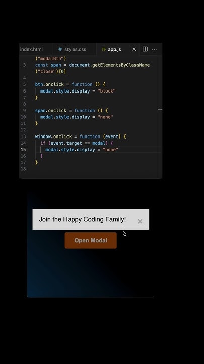 Modal Popup With Html Css And Javascript Html Htmlcss Javascript Modal Popup