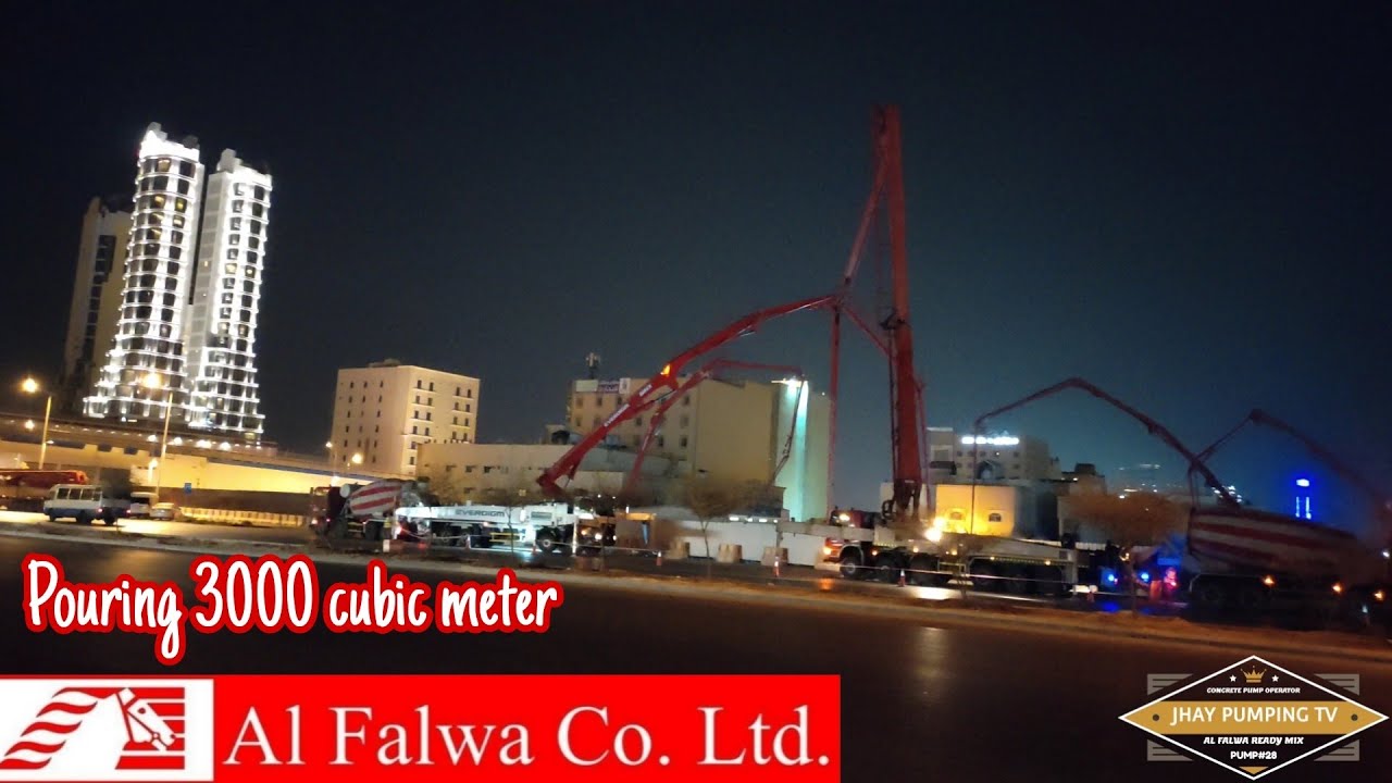 Pouring a Very Big Foundation,,3000 Cubic Meter | Five Concrete Pump in ...