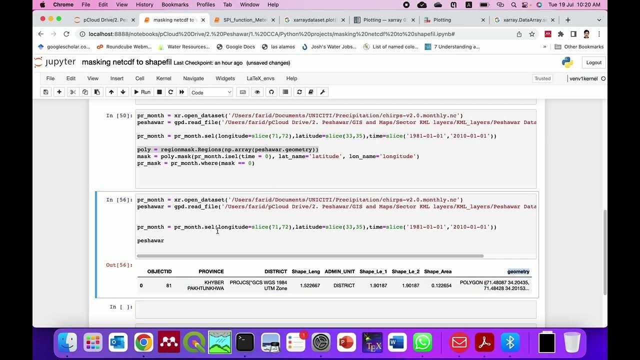 Clip netcdf file using shapefile with python in jupyter notebook - YouTube