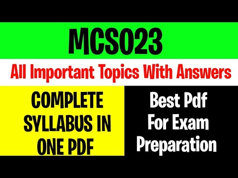 MCS-023 Important Questions with Answer | mcs023 Complete Syllabus In One PDF | mcs23 previous ...