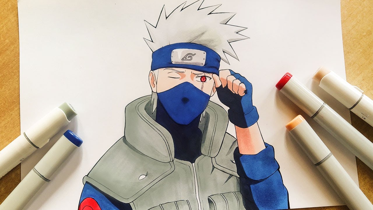 How to Draw Kakashi Hatake - Step By Step Tutorial | Naruto - YouTube