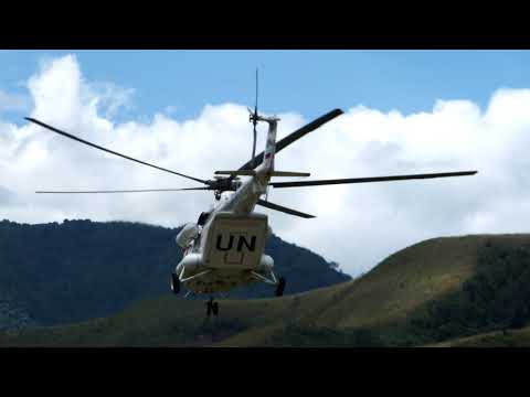 UN Helicopter takes off in the Dem. Rep. of Congo