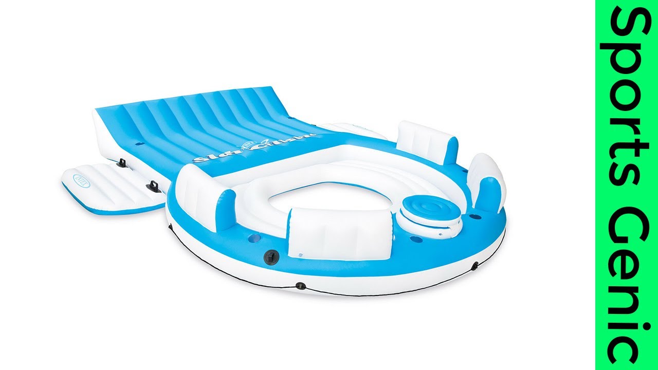 Intex Inflatable Relaxation Island Raft With Backrests and Cooler ...
