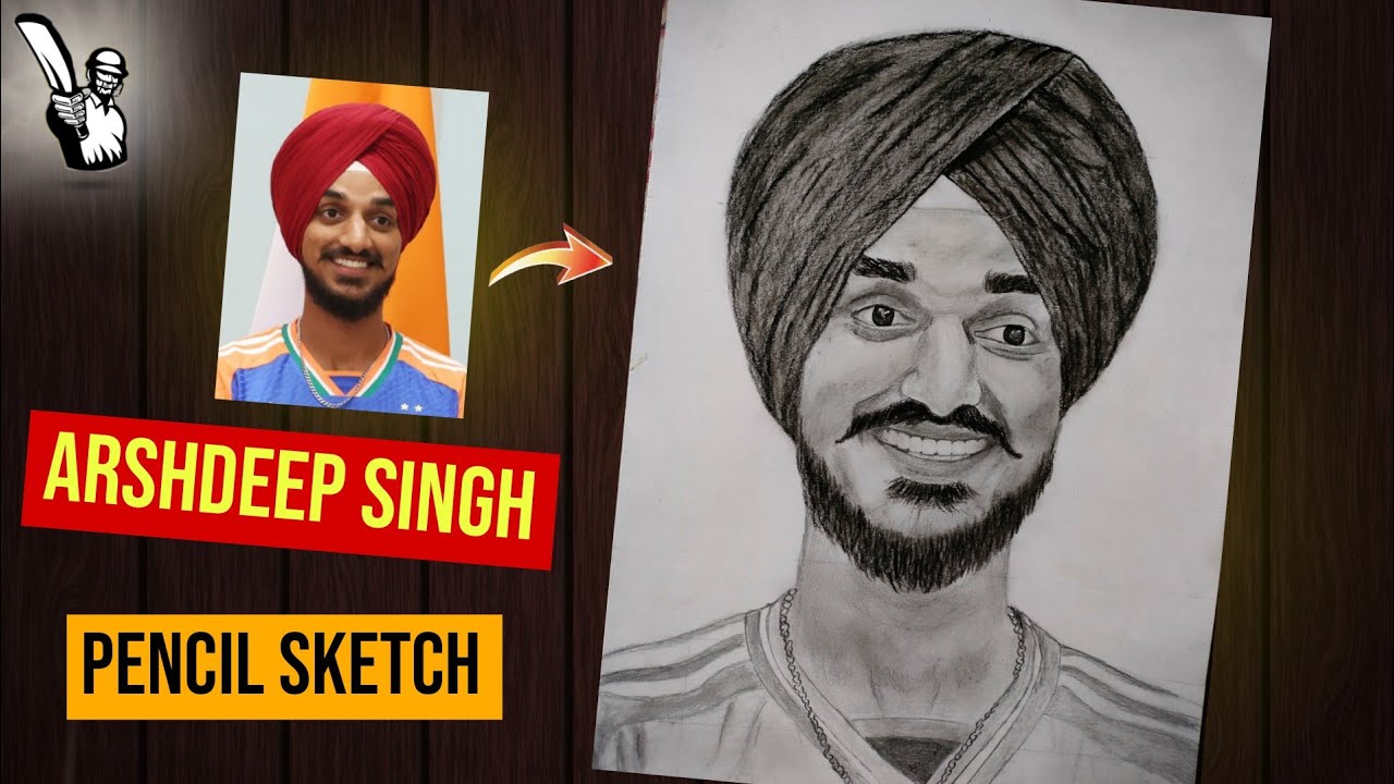 Arshdeep Singh Pencil Sketch | Drawing Tutorial Time-Lapse - YouTube