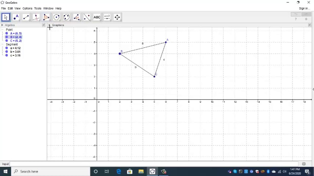 General Geogebra To Draw Triangle Using Geogebra Youtube