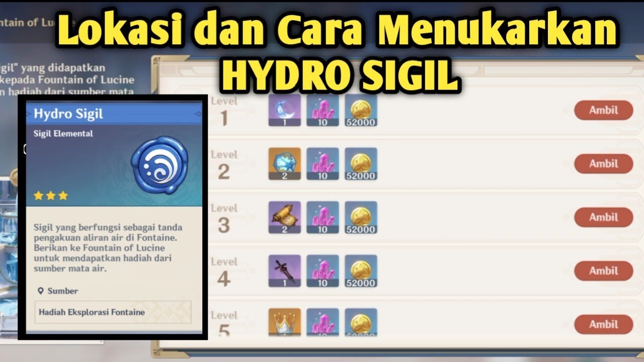 Lokasi dan Cara Menukarkan Hydro Sigil | Fontaine Guide Genshin 4.0 ...