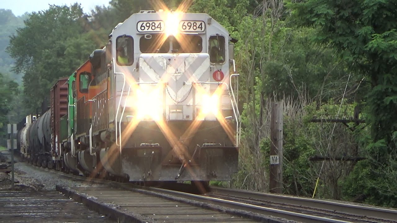 WE 6984 EX-UP Grey Ghost with former BNSF WE 6967 and WE 6990 trailing 6984 with a Beautiful ...