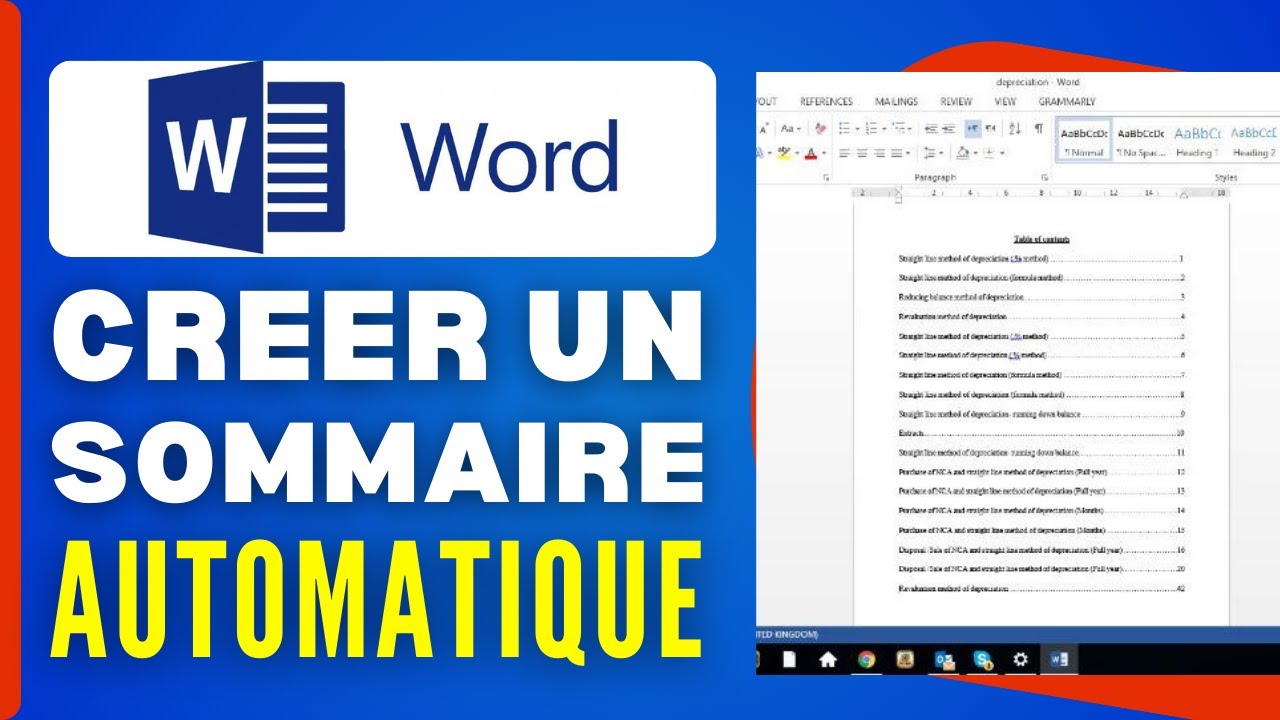 Comment Creer Un Sommaire Automatique Dans Word | Comment Faire Un ...