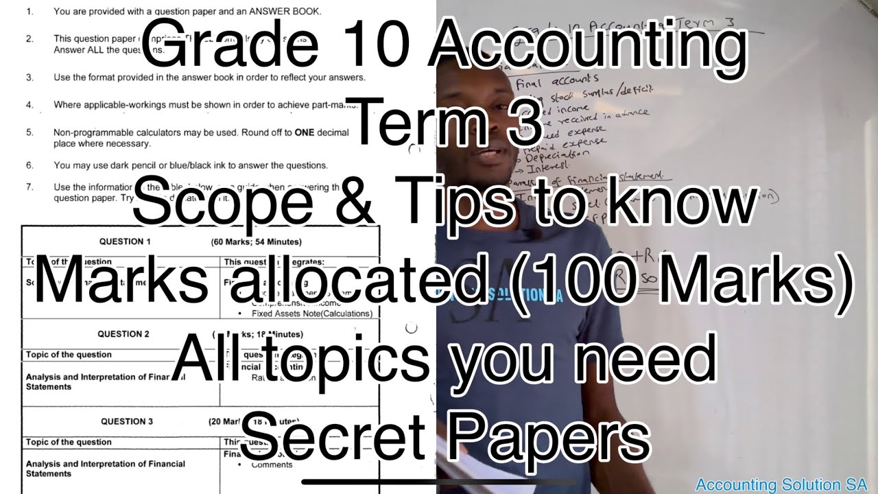 Grade 10 Accounting Term 3 | Full Scope & study tips (all you need to know) - YouTube
