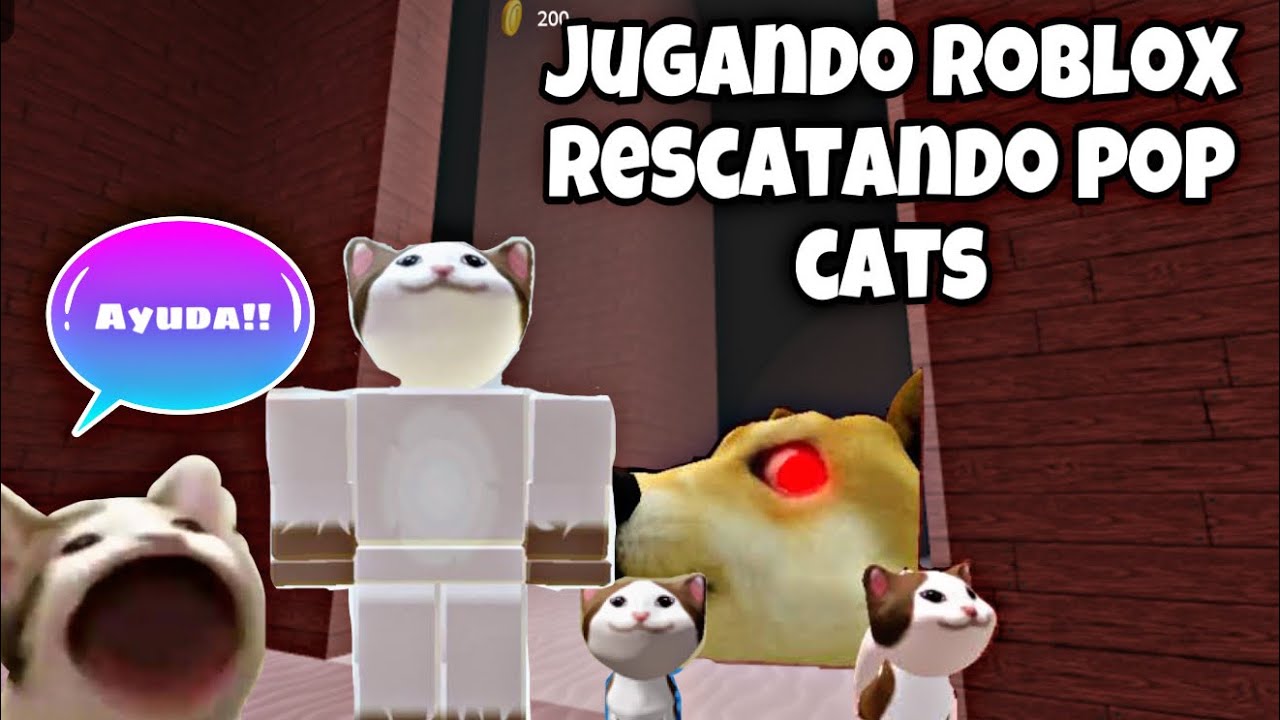 Jugando Roblox ( Rescatando pop cats) - YouTube