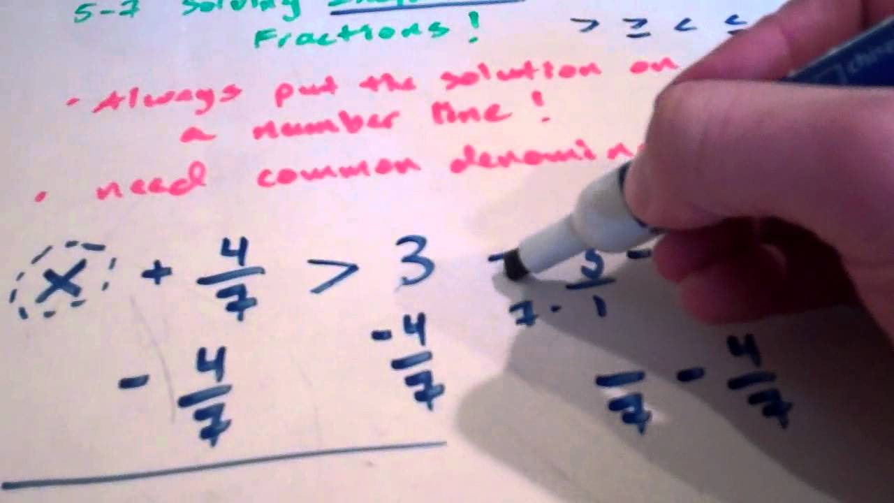 Solving Inequalities With Fractions YouTube Solving Inequalities With Fractions YouTube