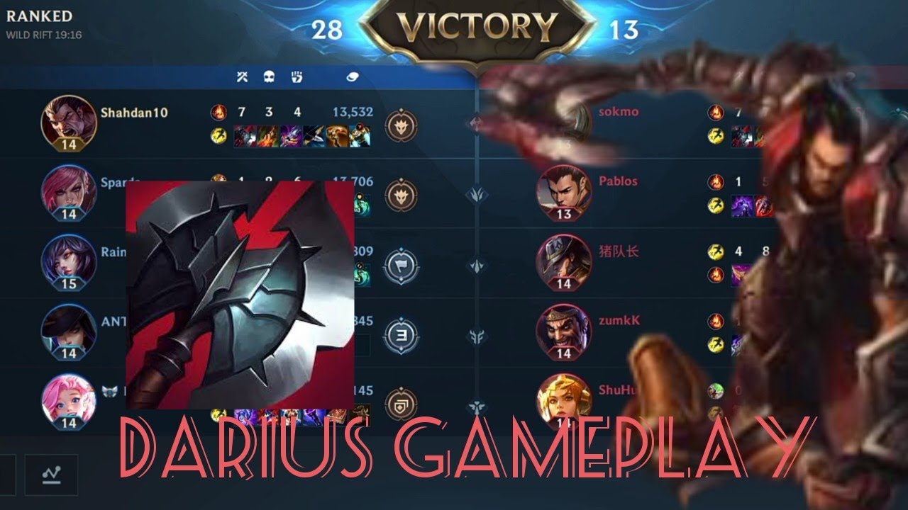 My Darius Gameplay on rank match! #riotgames #lolwildrift #darius - YouTube