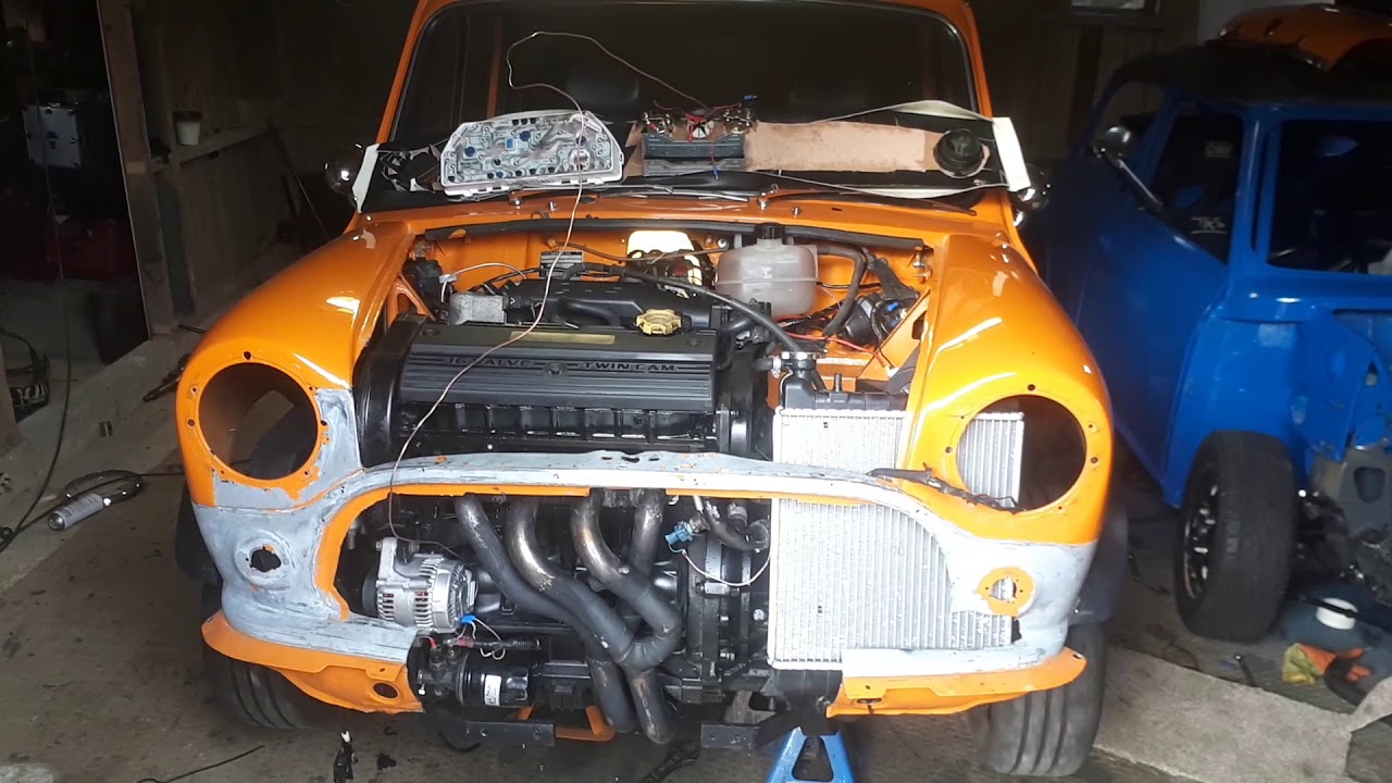 Classic Mini 1.8 Rover K Series 160VVC 1st run - YouTube