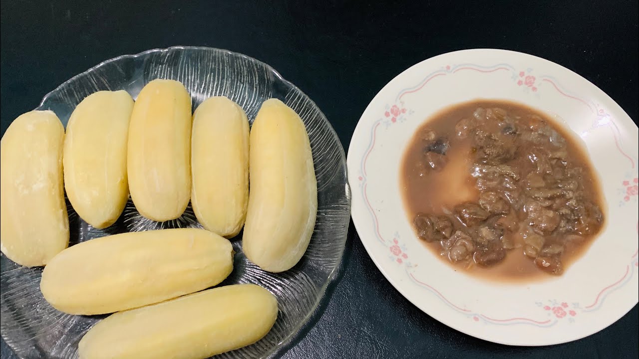 Saging Ug Dayok😋😋😋(Steamed Banana & Fermented Fish Intestines) - YouTube
