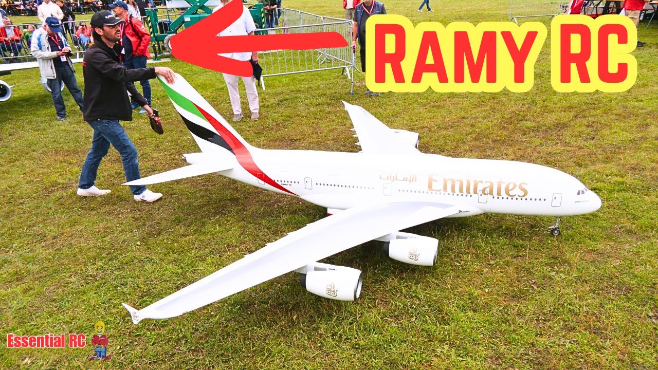 Ramy RC flies his Airbus A380 at Airliner Meeting 2024 - YouTube