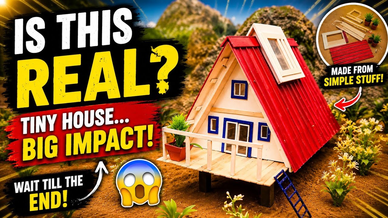 🏡 I Built a Tiny A-Frame House From Scratch… And It Looks REAL! - YouTube