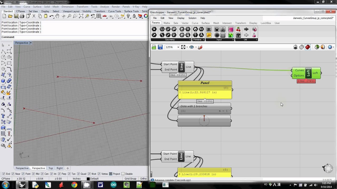 Grasshopper Tutorial: from points to a lofted surface - YouTube