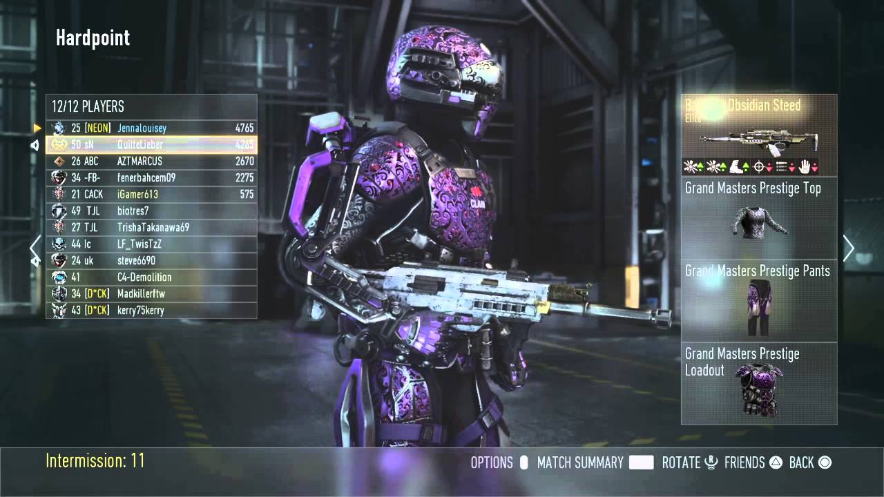 COD Advanced Warfare Grand Master Prestige Full Gear - YouTube