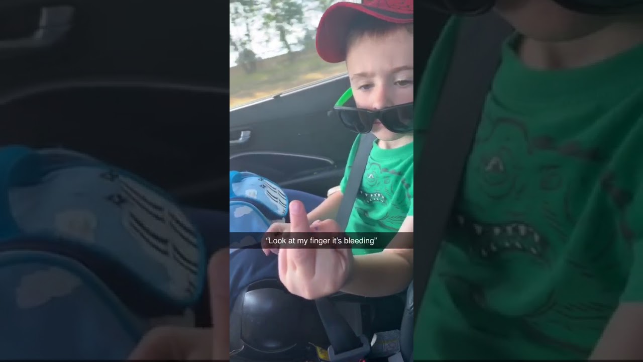 Little boy puts up middle finger - YouTube