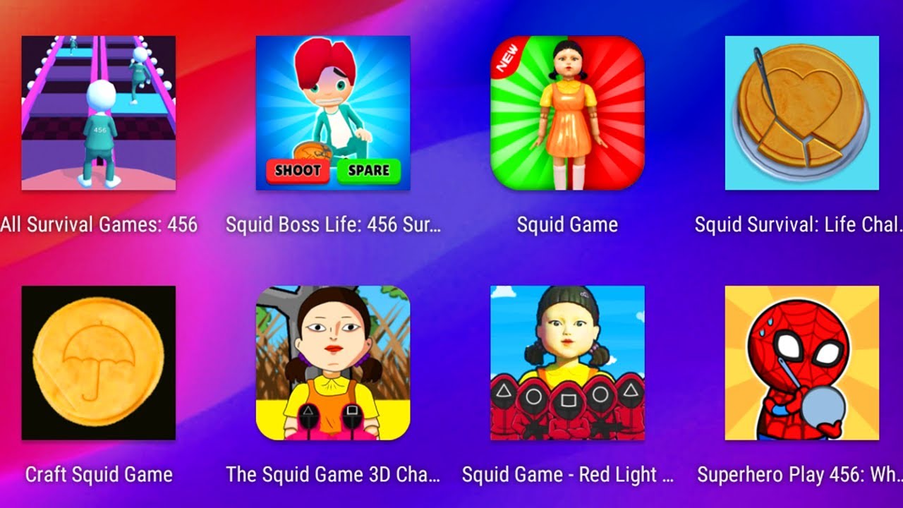All Survival Games 456,Squid Boss Life,The Squid Game 3D Challenge ...